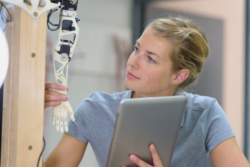 Students Technology Working Using Robotic Arm Stock Image - Image of ...
