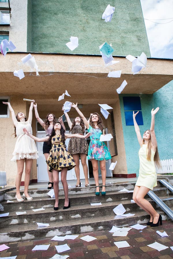 Students To Complete Academic Year Stock Image - Image of cheerful ...