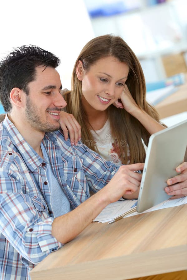 Students in Training Class Using Tablet Stock Photo - Image of teamwork ...