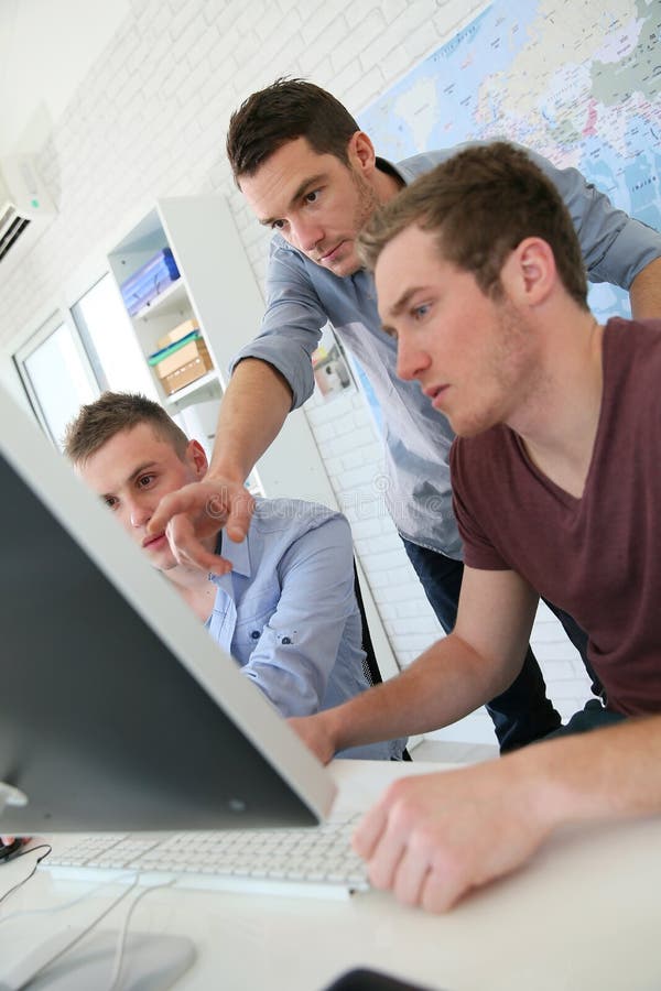 Students in Training Course with Instructor Stock Photo - Image of boys ...