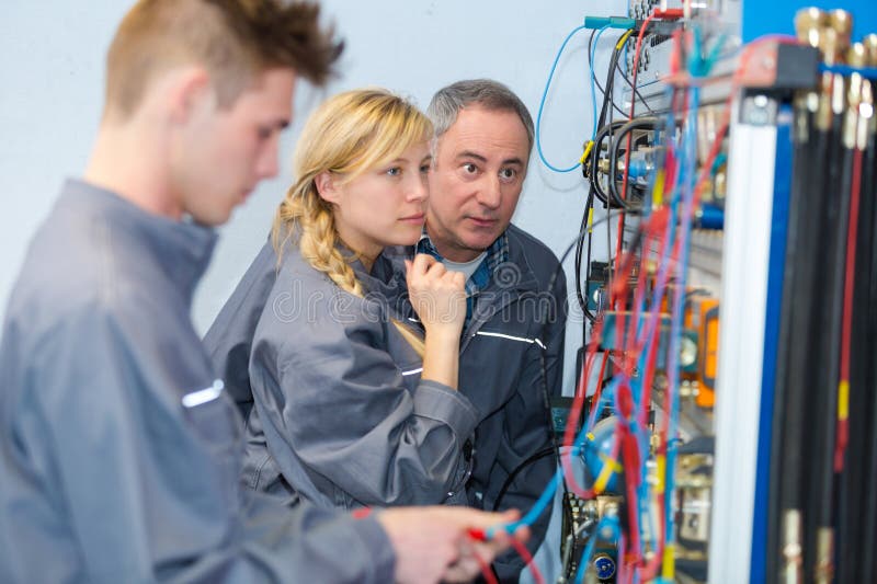 Students Training on Electrical Board Stock Image - Image of ...