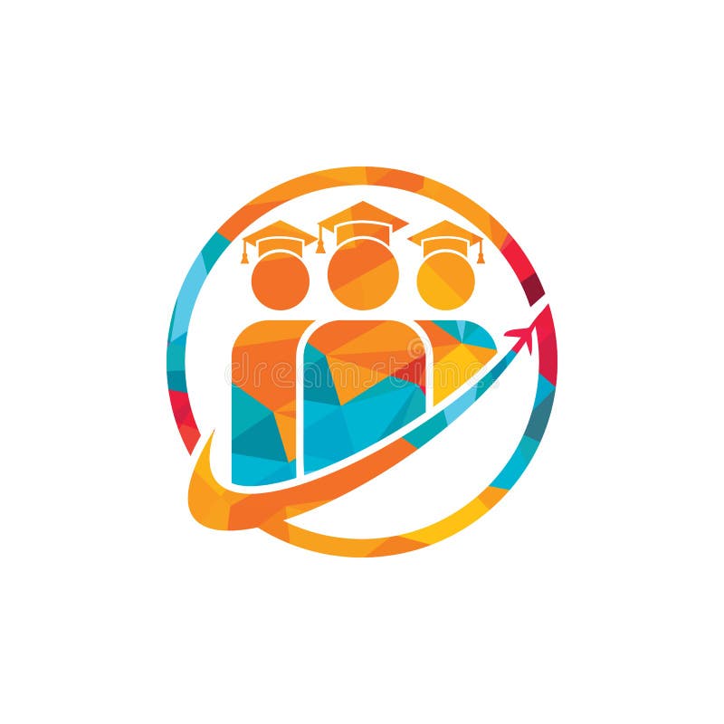 Students Traveler Vector Logo Template. Education and Travel Logo ...