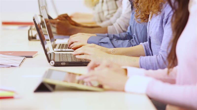 Students Typing on Computer with Hands Stock Video - Video of hand ...