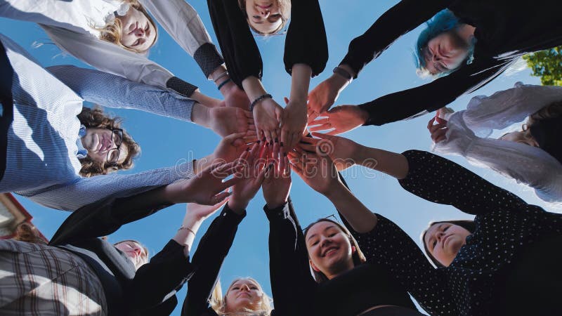 Students Uniting in a Circle, Embracing Teamwork, Friendship, and ...