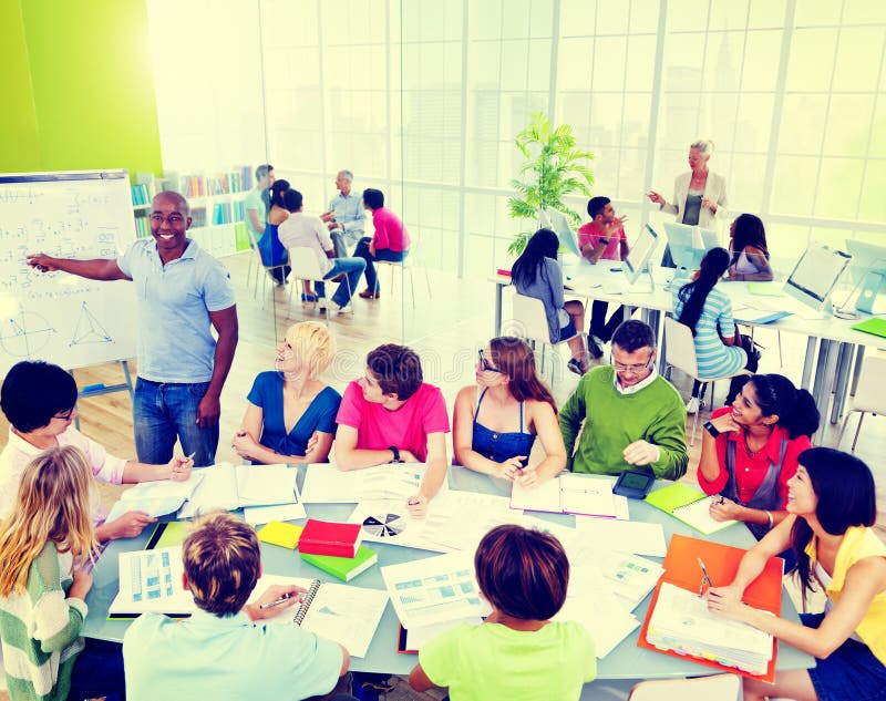 Students University Studying Professor Communication Concept Stock ...