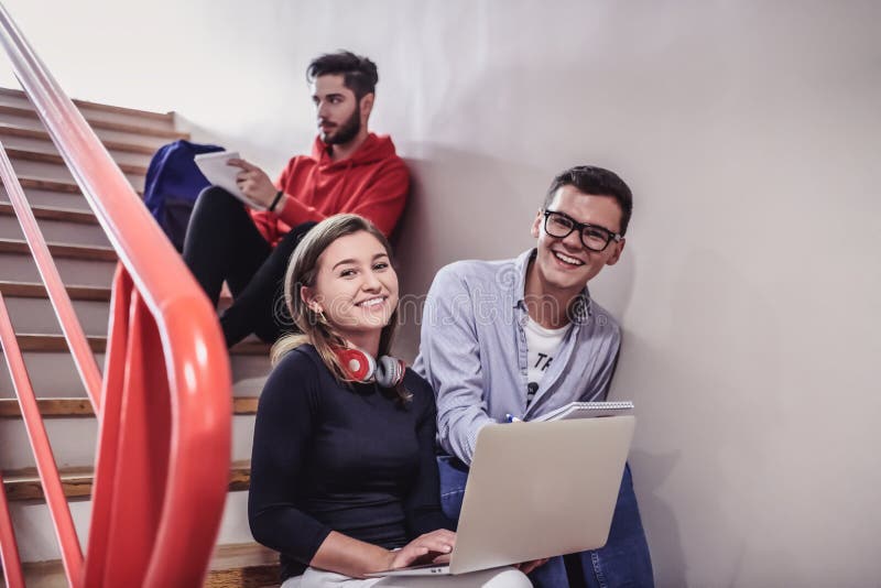 Students Use Modern Technology in School To Create Projects Stock Image ...