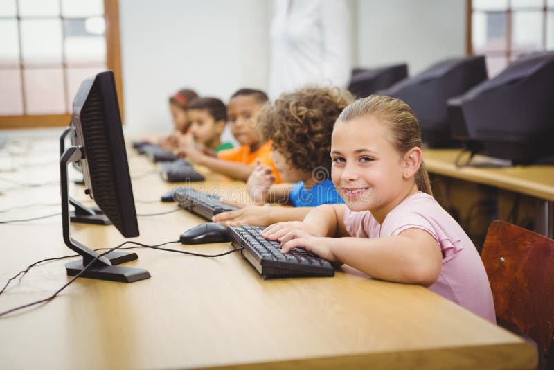 Students Using Computers in the Classroom Stock Photo - Image of child ...