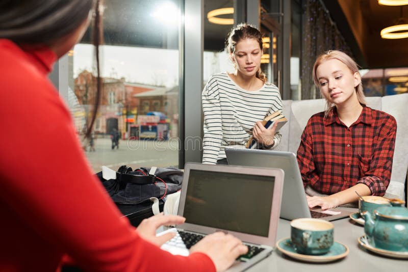 Students Using Computers for Study Stock Image - Image of internet ...