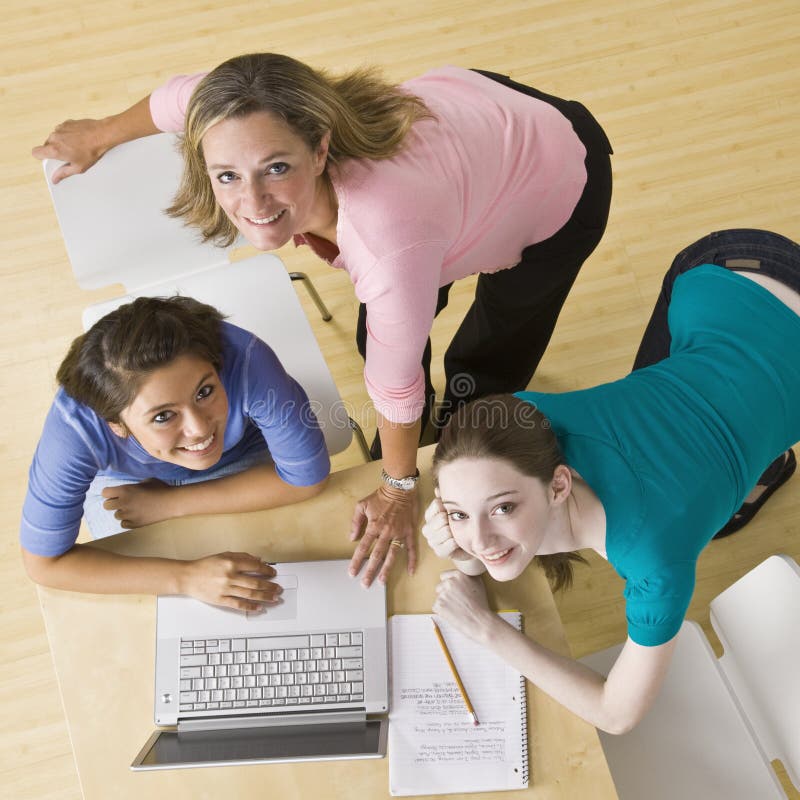 Students Using Laptop in Classroom Stock Photo - Image of laptop ...