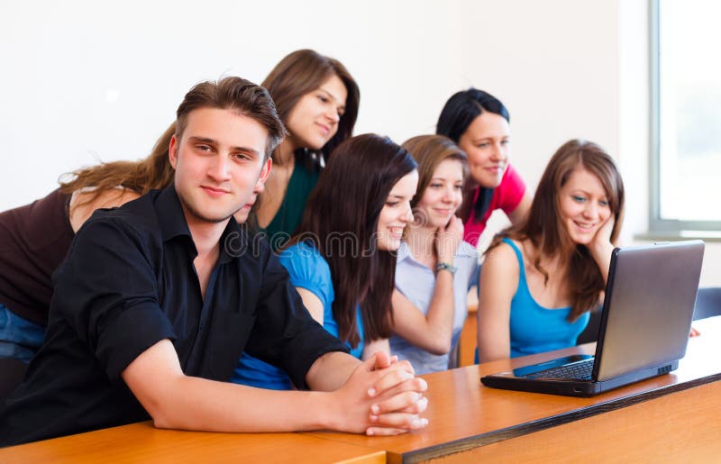 Students Using Laptop stock image. Image of facial, notebook - 30925985
