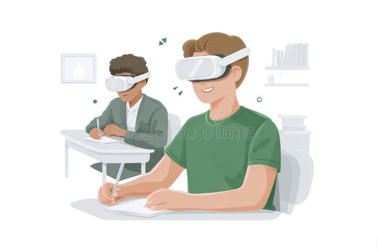 Students Using Virtual Reality Headsets for an Engaging Learning ...