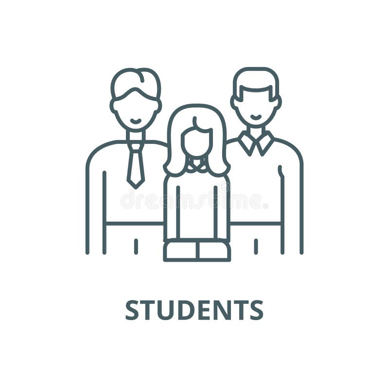 Students Line Icon Concept. Students Vector Linear Illustration, Symbol ... Students Line Icon Concept. Students Vector Linear Illustration, Symbol ...