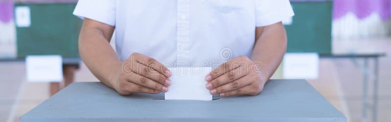 Students Vote within the School Using Ballot Papers To Vote.the Concept ...