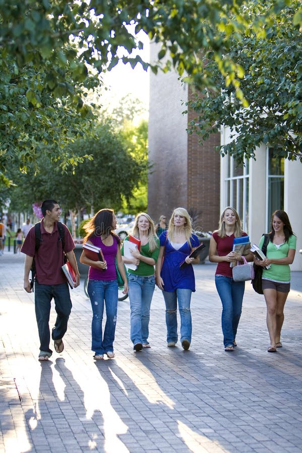 Students Walking stock image. Image of pupil, happiness - 7558727