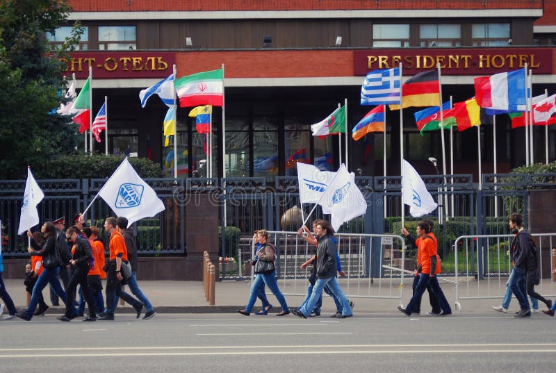Students Walking with Glags at a Parade Editorial Image - Image of ...