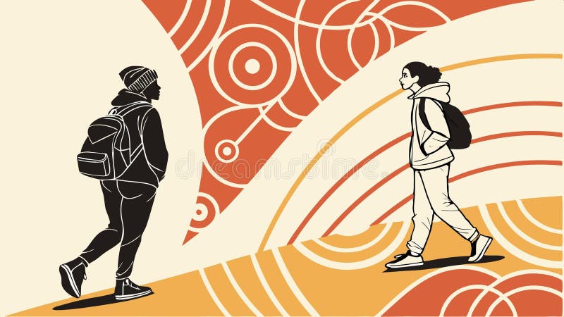 Students Walking School Campus and Education Environment and Student ...