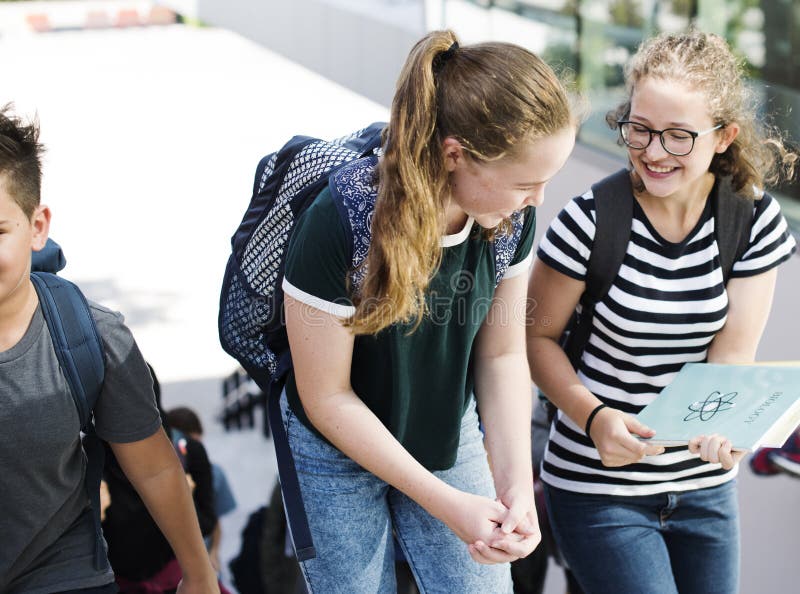 Students Walking and Talking Togetherness Stock Image - Image of ...
