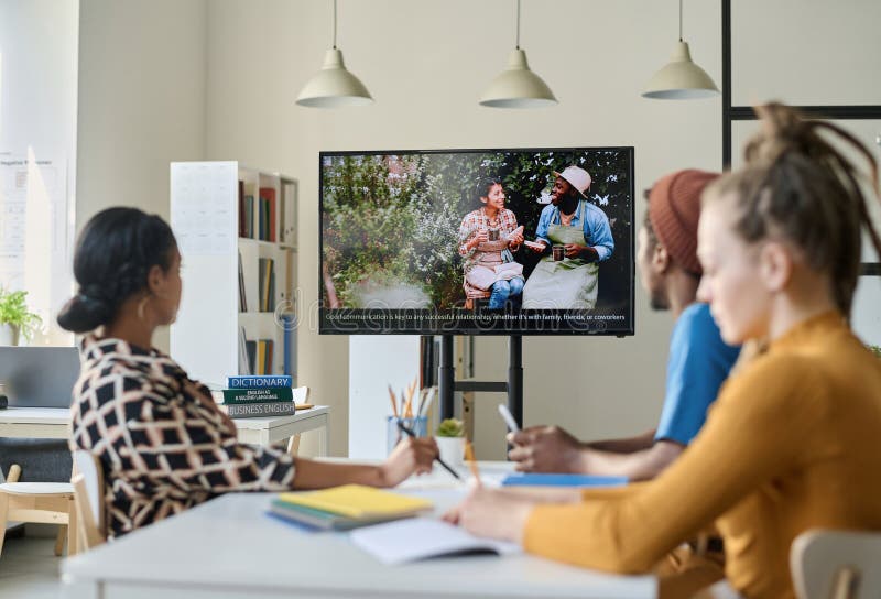 Adult Students Watch Video Classroom Stock Photos - Free & Royalty-Free ...