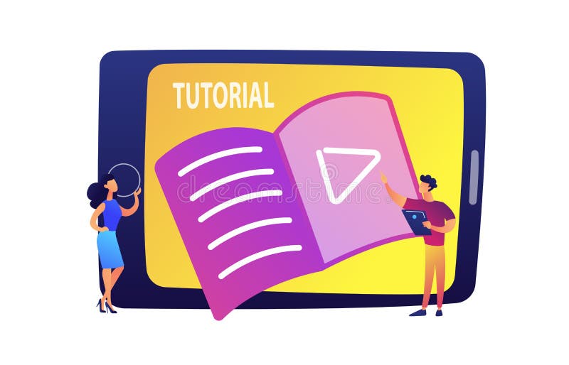 Learn To Use a Tablet Isolated Cartoon Vector Illustration. Stock ...