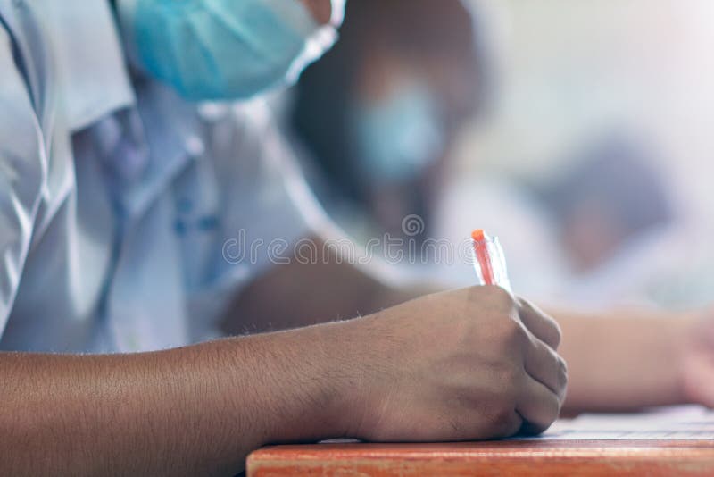 Students Wearing Mask for Protect Corona Virus or Covid-19 and Doing ...