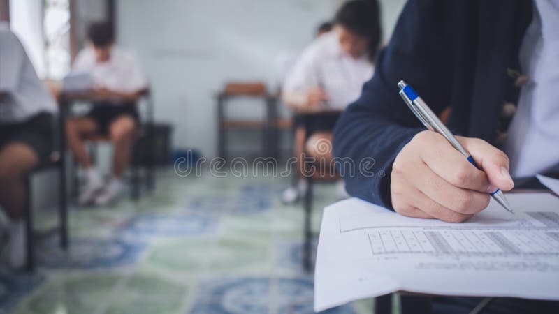 The Students Were Doing the Exams Inside the Classroom with Stress ...