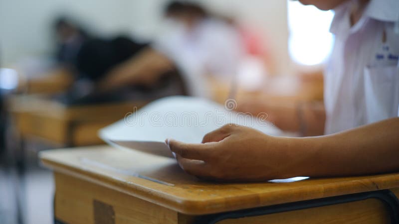 The Students Were Doing the Exams Inside the Classroom with Stress ...