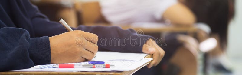 The Students Were Doing the Exams Inside the Classroom with Stress ...