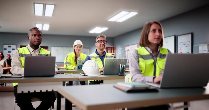 Students Work in a Classroom with Laptops Stock Photo - Image of black ...