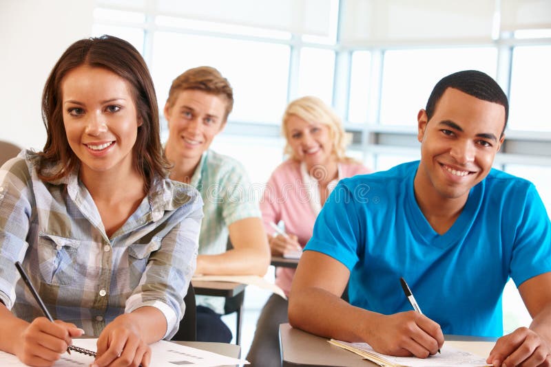 Students Working in Classroom Stock Image - Image of caucasian, group ...