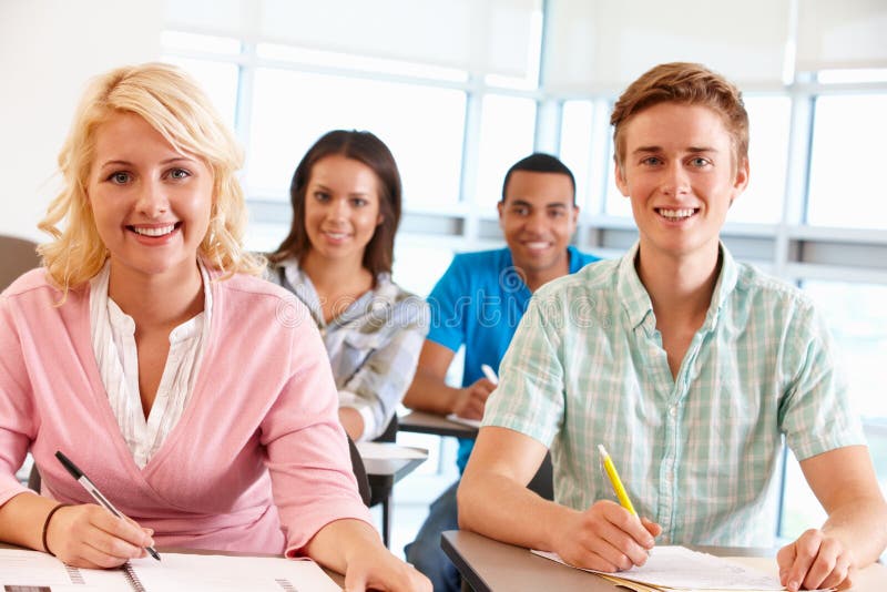 Students Working Together in a Classroom Stock Image - Image of ...