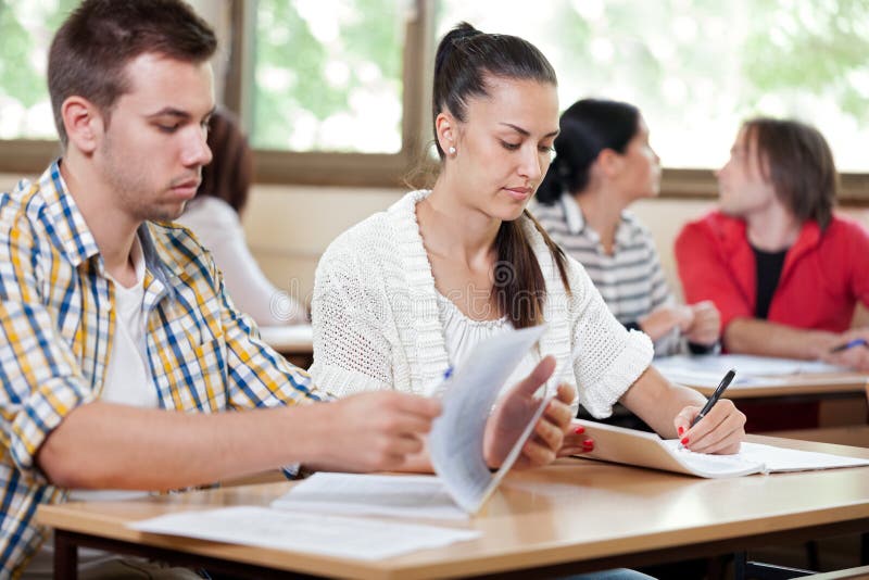 Students Working in Classroom Stock Image - Image of friends, classmate ...