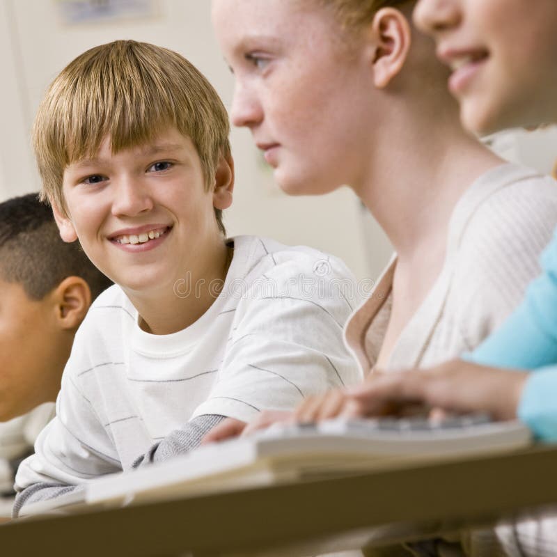 Teenage Students in it Class Using Computers Stock Photo - Image of ...