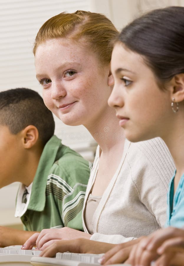 Students Working on Computers Stock Photo - Image of concentrating ...