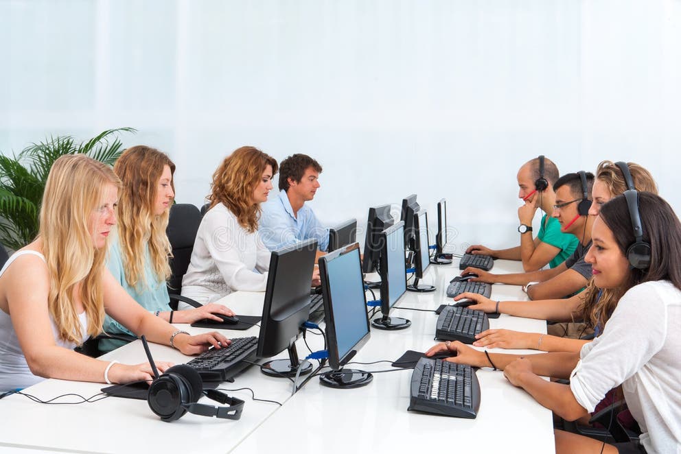Students Working on Computers. Stock Image - Image of designers, active ...