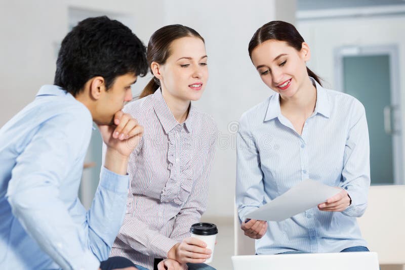 Students Working in Cooperation Stock Photo - Image of coffee, team ...