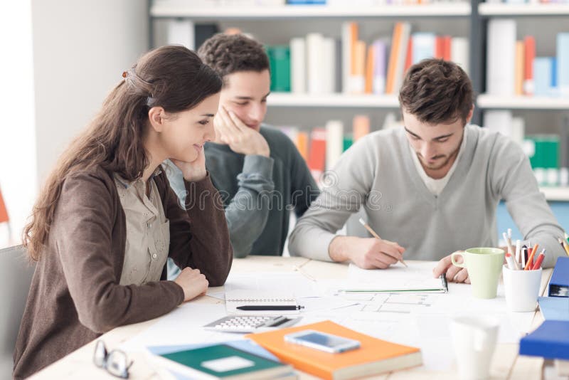 Engineering Students Working in the Lab Stock Photo - Image of ...