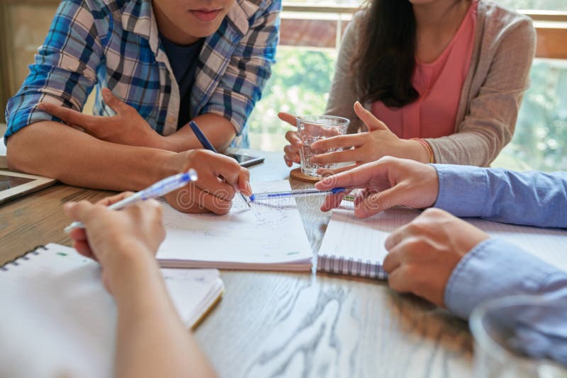 Students Working on Project Stock Image - Image of sketching ...