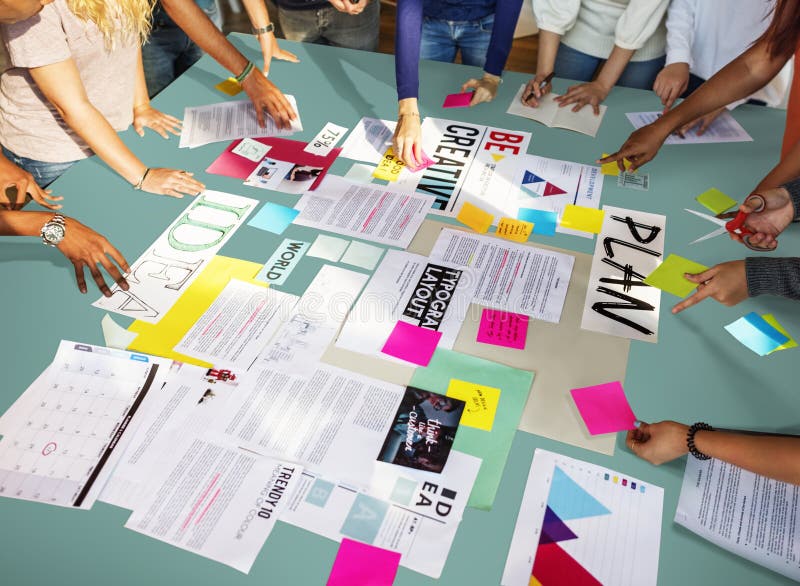 Students Working on a Project Plan Stock Image - Image of creative ...