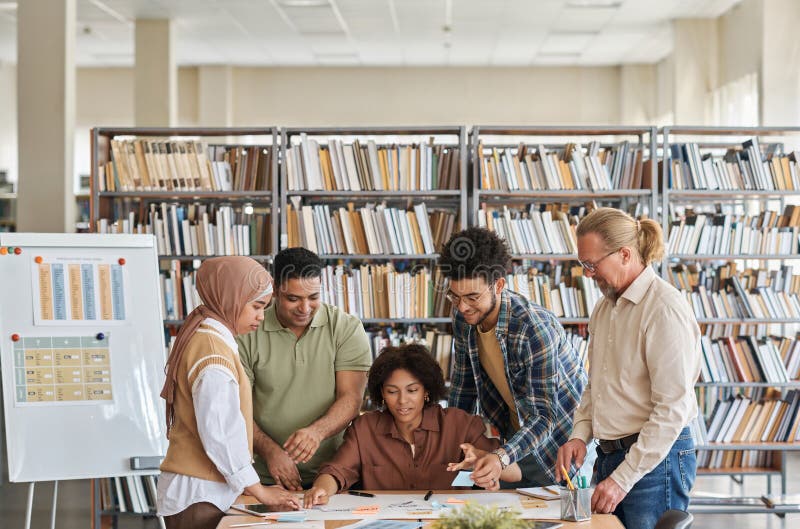 Students Working in Team at Lesson Stock Image - Image of paper ...