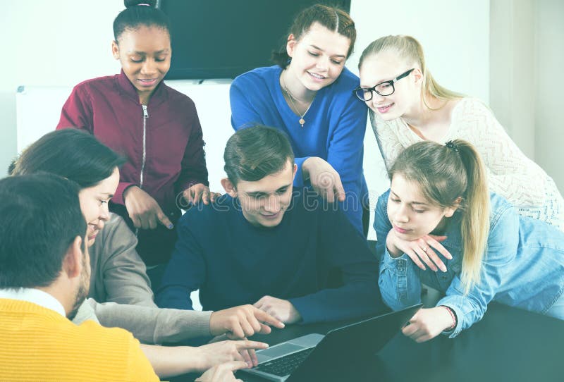 Students Working at Their Project Stock Image - Image of educational ...