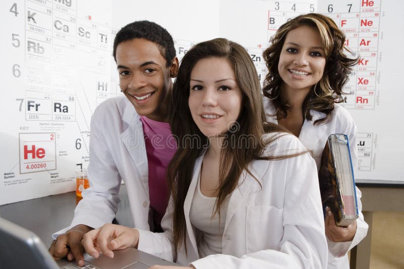 Students Working Together in Science Class Stock Image - Image of ...