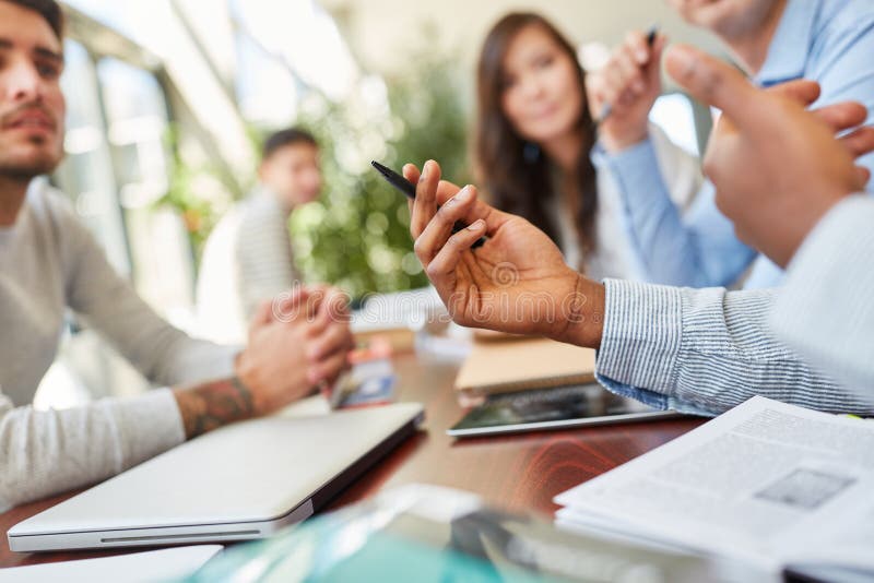 Students Working Together in Study Group Stock Image - Image of discuss ...