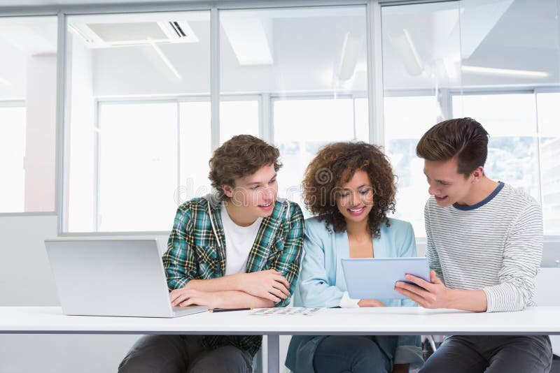 Students Working Together on Tablet Pc Stock Photo - Image of laptop ...