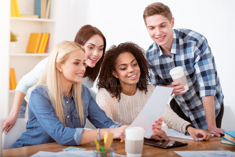 Students working together stock photo. Image of happy - 71288086