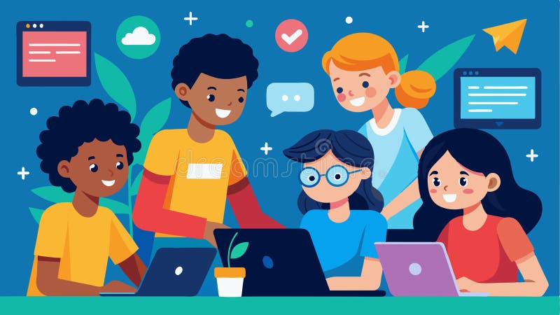 Students Working Together Stock Illustrations – 781 Students Working Together Stock ...