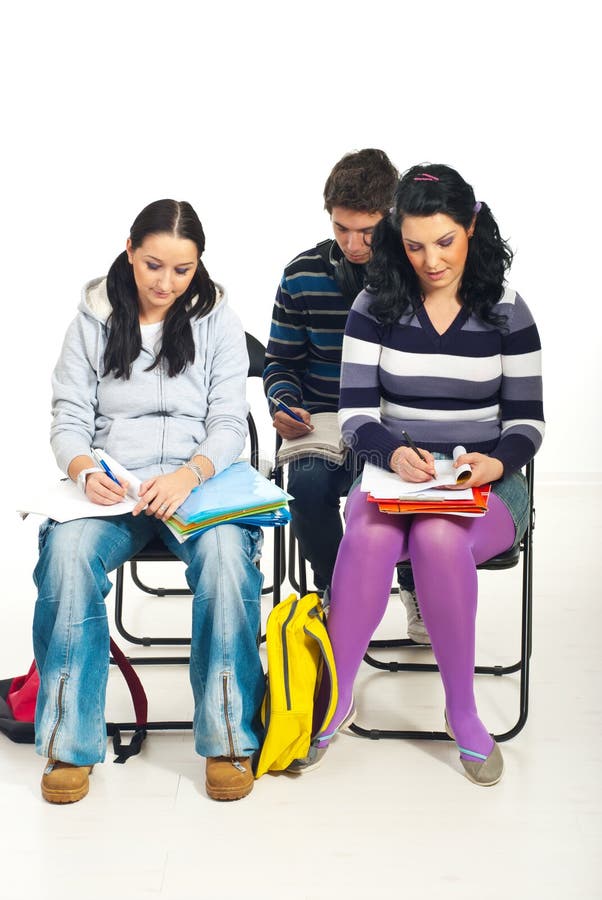 Students Writing an Exam in Class Room Stock Image - Image of people ...