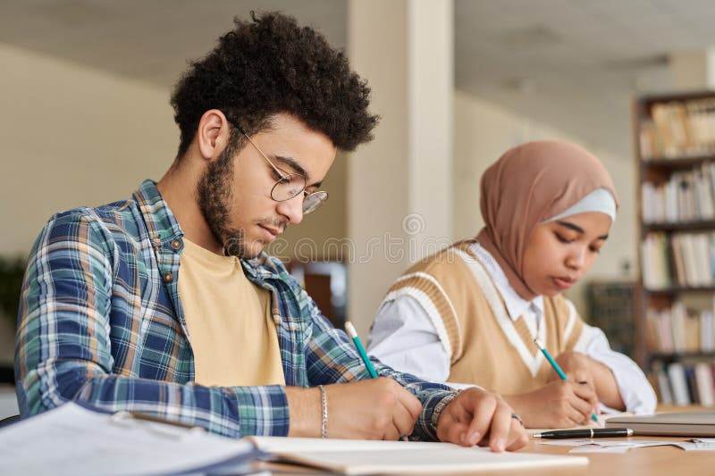 Students Writing Foreign Language Exam Stock Photo - Image of exam ...