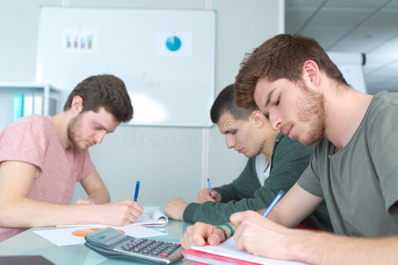 Students Writing Something during Conference Stock Image - Image of ...