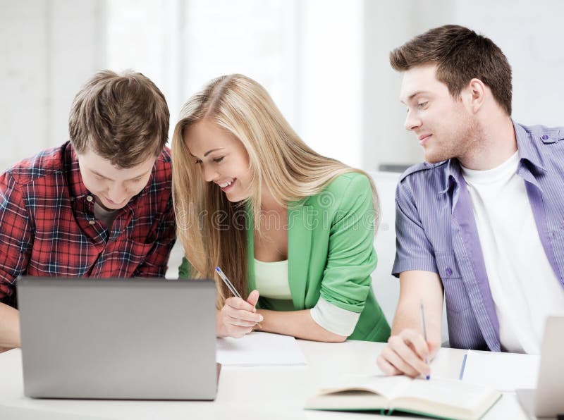 Students Writing Something at School Stock Image - Image of library ...