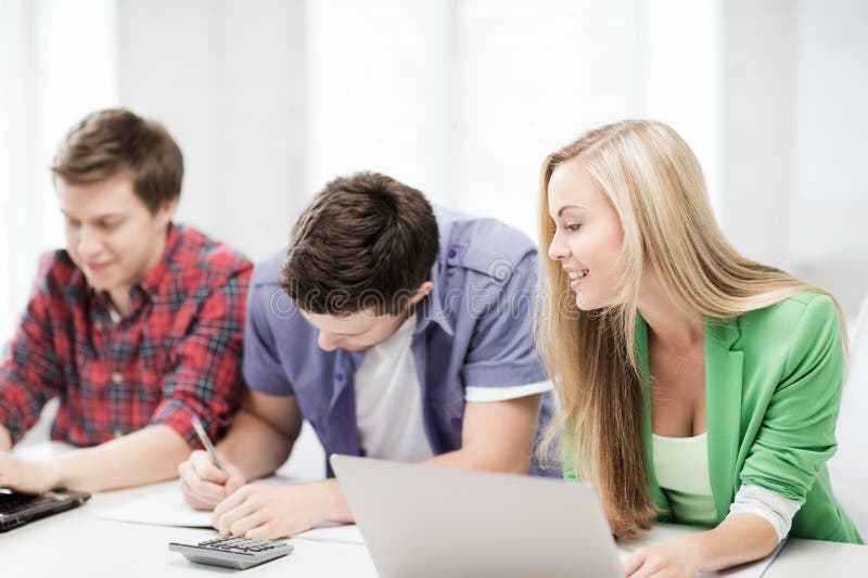 Students Writing Test or Exam in Lecture at School Stock Photo - Image ...